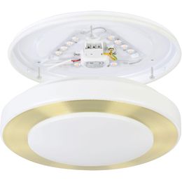 Eglo LED Deckenleuchte "LED CARPI", weiß (messingfarben, weiß), 1, Ø 30 H: 7,5cm, 1 Stk., Leuchten, Deckenleuchte aus Stahl - 3,6W - Warmweiß, LED Badleuchte Badleuchte