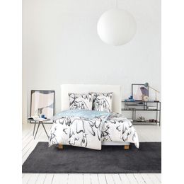 Wendebettwäsche Esprit "Grace", blau, B/L: 135cm x 200cm, 1 Stk., 1 Stk., Satin, B/L: 80cm x 80cm, 2 Stk., Satin, 100% Baumwolle, Bettwäsche, aus reiner Baumwolle und mit effekvoller Paspel