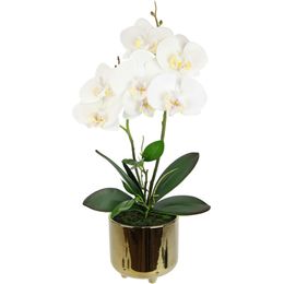 Kunstblume I.GE.A. "Orchidee", weiß, B:18cm H:42cm L:12cm, Polyester, Kunstpflanzen