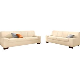 Polstergarnitur DOMO collection "Norma kubisch und zeitlos", beige (creme), H:74cm, Sitzm&ouml;bel-Sets, bestehend aus je einem 2- und 3-Sitzer