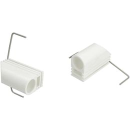 Klemmtr&auml;ger Liedeco, wei&szlig;, Kunststoff, Metall, Sichtschutzbefestigungen, f&uuml;r Cafehausstangen &Oslash; 12 mm