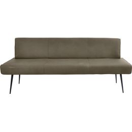 K+w Komfort & Wohnen Polsterbank K+W KOMFORT & WOHNEN "Giacomo I", grün (kaktus, schwarz), B:200cm H:87cm T:62cm, Sitzbänke, Metallfüsse in schwarz, wahlweise in der Breite 200cm oder 177cm