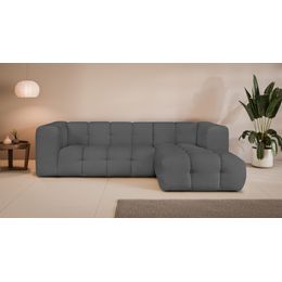 Ecksofa "TALISHA L-Form Designersofa, moderne Steppung, B/T/H: 276/178/75 cm", grau (anthrazit), B:276cm H:75cm T:178cm, 100% Polyester, LeGer Home by Lena Gercke, Sofas, Ecksofa, aufwendig gepolstert, hoher Sitzkomfort