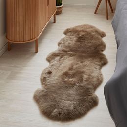Fellteppich LUXOR living "Schaffell Namika", schwarz oak, B:60cm H:50mm L:160cm, Lammfell, Teppiche, echtes Lammfell, weich & flauschig, große Farbauswahl, in 2 Größen