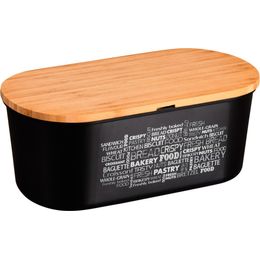 Brotkasten Kesper "Brotbox", schwarz, B:34cm H:18cm, Lebensmittelaufbewahrungsbehälter, Deckel als Schneidebrett verwendbar