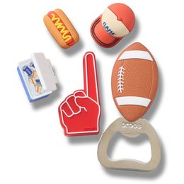 Schuhanstecker Crocs "Jibbitz™ Tailgate", Kinder, bunt, PVC, Schuhzubehör, Football Charms für Crocs