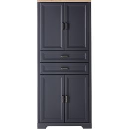 Aktenschrank Innostyle, grau (graphit, absetzung artisan eiche), B:86cm H:204cm T:38cm, ABS-Kunststoff, Dekorfolie, FSC-zertifizierter Holzwerkstoff, Hartfaserplatte, Kunststoff, Spanplatte, Schränke
