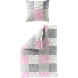 Bettw&auml;sche Bierbaum "3092", rosa (rose), B/L: 155cm x 220cm, 1 Stk., 1 Stk., Seersucker, B/L: 80cm x 80cm, 2 Stk., Seersucker, Obermaterial: 100% Baumwolle, Bettw&auml;sche, Bettw&auml;sche, Biber, 100 % Baumwolle, pflegeleicht, kuschelig weich