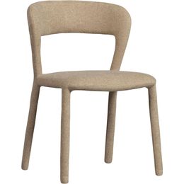 Esszimmerstuhl Woood "Noble", beige (sandfarben), B:51cm H:76cm T:56cm, Stühle, komplett mit Stoff bezogen, Höhe 76 cm x Breite 51 cm