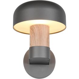 Trio LEUCHTEN Außen-Wandleuchte "FRASER, Fassadenbeleuchtung Laterne Pilzform, exkl 1x E27 max 10W IP54", grau, 1, H: 24,5cm, 1 Stk., Leuchten, Hauswand Leuchte aus Druckguss Aluminium, Leuchtmittel wechselbar