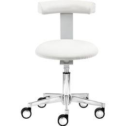 mayer Sitzmöbel Arbeitshocker MAYER SITZMÖBEL "Funktionsdrehhocker myXPERT", weiß, B:47,5cm H:80cm T:55cm, 100% PVC mit 100% Baumwoll (Rückseite), Hocker, Bürohocker Drehhocker, desinfektionsmittelbeständig