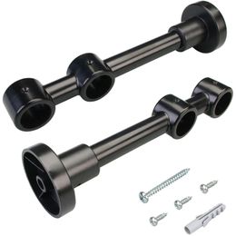 Doppelträger Liedeco Gr. 1, schwarz, L:17,5cm Ø:2cm, Gardinenstangenhalterungen, für Gardinenstangen Ø 20 mm