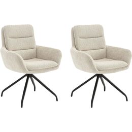 Esszimmerstuhl Home Affaire "Taragona", beige (natur, schwarz), H:88cm T:63cm, Metall, Stühle, mit unterschiedlichen Beingestellen, Holz oder Metall