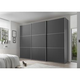 Schwebetürenschrank STAUD "Includo, kurze Lieferzeit: "Premium Variante in Weiß in 249cm Breite"", dekor vulkan, B:298cm H:222cm T:68cm, Holzwerkstoff, Schränke