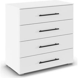 Schubkastenkommode Rauch "Sideboard Schubladenkommode AVOLA mit Dekorfront", alpinweiß, B:80cm H:81cm T:42cm, Holzwerkstoff, Sideboards, Beimöbel 40 cm breit, 4 Schubladen mit viel Stauraum, MADE IN GERMANY