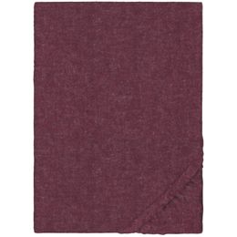 Spannbettlaken Biberna "Hermal", rot (burgund), L:200cm, Flanell, Obermaterial: 100% Baumwolle, Bettlaken, 100% Baumwolle, weich+warm, Matratzenhöhe bis 22 cm, Made in Germany