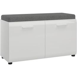 Sitzbank LIVING CHARM "Merano", weiß, B:96cm H:56,3cm T:39cm, Spanplatte, Sitzbänke, Sitzbank Garderobenbank, Breite 96 cm, mit Sitzkissen