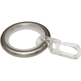 Gardinenring Gardinia "Memphis", silber (edelstahlfarben), 10 Stk., Metall, Gardinenbefestigungen, Serie Einzelprogramm Memphis &Oslash; 16 mm
