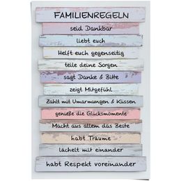 Poster Reinders "Familienregeln", rosa (farbe bild(er): rosa), B:61cm H:91,5cm, Papier, Bilder