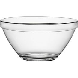 Schale Van Well "Pompei", transparent (klar), B:14cm H:7cm T:14cm Ø:14cm, Glas, Schüsseln, spülmaschinenfest und mikrowellengeeignet