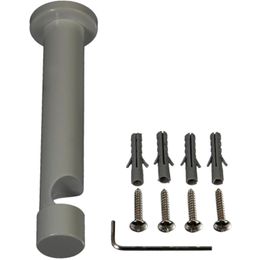 Träger Liedeco, grau (aluminiumfarben), Ø:2cm, Gardinenstangenhalterungen, für Gardinenstangen Ø 20 mm