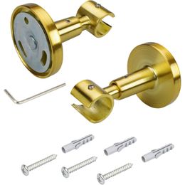 Deckenträger für Gardinenstangen Liedeco, gold (goldfarben, matt), Ø:1,6cm, Gardinenstangenhalterungen, für Gardinenstangen Ø 16 mm
