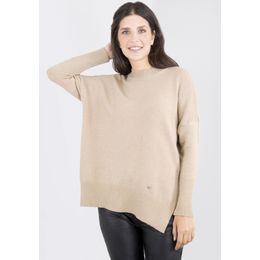 Strickpullover Please Jeans, Damen, Gr. 1, braun (nocciola), Strick, Obermaterial: 43% Viskose, 29% Polyester, 28% Polyamid, Rundhals, Pullover