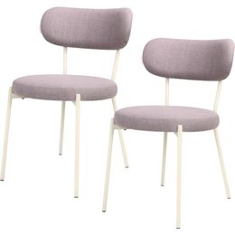 4-Fußstuhl Tom Tailor HOME "SOFT PAD CHAIR", weiß (schwarz rose, off, weiß, off, weiß), B:50cm H:81,5cm T:59cm, Metall, Stoff, Stühle, Esszimmerstuhl, 4-Fußgestell, mit Rückenausschnitt