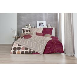Bettwäsche Primera "Mako-Satin -Bettwäsche Jacquard", braun, B/L: 155cm x 220cm, 1 Stk., 1 Stk., Mako-Satin, B/L: 80cm x 80cm, 2 Stk., Mako-Satin, Obermaterial: 100% Baumwolle, Bettwäsche, mit klassischem Jacquard-Look