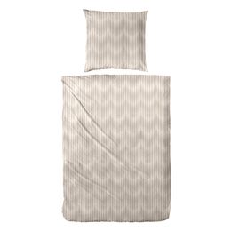 Bettwäsche Primera "Feinbiber-Bettwäsche Illusion", braun, B/L: 155cm x 220cm, 1 Stk., 1 Stk., Feinbiber, B/L: 80cm x 80cm, 2 Stk., Feinbiber, Obermaterial: 100% Baumwolle, Bettwäsche, mit ruhigem Muster