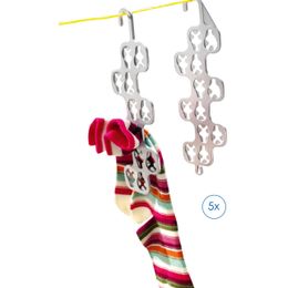 Wäscheklammern Ruco "Sockensortierer, 5er Set", silberfarben, B:0,5cm H:20cm L:5cm, Kunststoff, Halteklammern, Sockenclips, Sockenklammern, Wäscheklammern, Made in Germany
