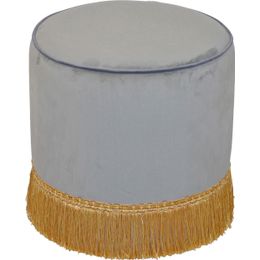 Hocker Home Affaire, grau, B:45cm H:46cm T:45cm, Samtbezug 100% Polyester, Hocker, Sitzhocker