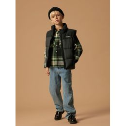 Steppweste name it "NKMMOLE VEST PB", Jungen, Gr. 152, schwarz, Obermaterial: 100% Nylon, unifarben, regular fit normal, hoch geschlossener Ausschnitt, Westen