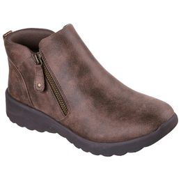 Stiefelette Skechers "LOVELY VIBE-FALL IN BLOOM", Damen, Gr. 35, dunkelbraun, Lederimitat, used, Schuhe, Winterboots mit Air-Cooled Memory Foam Komfort-Innensohle, Topseller