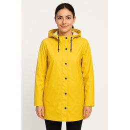 Funktionsmantel Only "ONLTRINA RAINCOAT OTW ZL", Damen, Gr. S, gelb (yolk gelb), Web, Obermaterial: 100% Polyester, unifarben, Mäntel