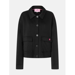 LIEBLINGSSTÜCK Hemdjacke LIEBLINGSSTÜCK "Mic", Damen, Gr. 38, schwarz, Web, Obermaterial: 74% Viskose, 17% Polyamid, 9% Elasthan, clean, unifarben, angesetztes Bündchen, Jacken, mit Knopfleiste