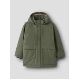 Parka name it "NKMMARLOW PARKA JACKET PB", Jungen, Gr. 140, dusty olive, Web, Obermaterial: 100% Polyester, unifarben, regular fit normal, Jacken