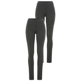 Leggings YSABEL MORA, Damen, Gr. L, N-Gr, anthrazit, Single Jersey, Obermaterial: 95% Baumwolle, 5% Elasthan, eng lang, Hosen
