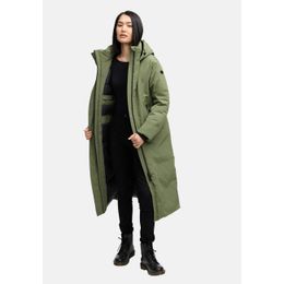 Wintermantel Navahoo "Schneewächter 14", Damen, Gr. 4XL (48), helloliv, Obermaterial: 100% Polyester; Innenfutter: 100% Polyester; Wattierung: 100% Polyester; Ärmelfutter: 100% Polyester, gerade knieumspielend, eng normaler Saum, Mäntel, warmer Winter Kurzmantel