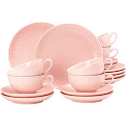 Teeservice Seltmann Weiden "Geschirr-Set, 18 Teile, Amina, klein", rosa, 18 Stk., Porzellan, Geschirr-Sets, Tassen, Untertassen, Teller, Made in Germany, 18 Teile, für 6 Personen