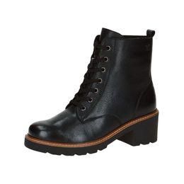Schnürstiefelette Caprice "Caprice Stiefelette Leder", Damen, Gr. 37, schwarz, Leder, Schuhe