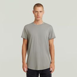 G-Star Raw Kurzarmshirt G-STAR "Lash", Herren, Gr. L, wild dove, Jersey, Obermaterial: 100% Baumwolle, unifarben, normal hüftbedeckend, Rundhals, Umschlagsaum, Shirts, Rundhals, Logoapplikation
