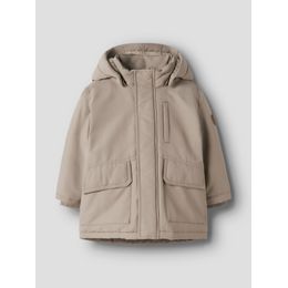 Parka name it "NMMMARLOW PARKA JACKET PB", Jungen, Gr. 104, timber wolf, Web, Obermaterial: 100% Polyester, unifarben, regular fit normal, Jacken