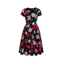 Hell Bunny Paint Me Roses Dress Langes Kleid multicolor in 4XL H40498