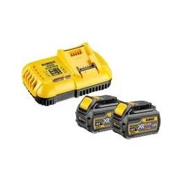 Dewalt XR FLEXVOLT Akku Starterkit DCB118T2, inkl. 2x Akku 54Volt 2Ah, Set gelb/schwarz, 54Volt 2Ah oder 18Volt 6Ah, Schnellladeger&auml;t DCB118