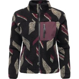 Plüschjacke Ragwear "Alaris", Damen, Gr. L (40), schwarz, Plüsch, Material: 100% Polyester, Basic, oversize hüftbedeckend, hoch geschlossener Ausschnitt, Ärmel ohne Ärmelschlitz normaler Saum mit Gummizug, Jacken, Kuschelige Fleecejacke mit Brusttasche