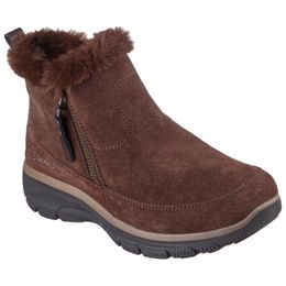 Winterboots Skechers "EASY GOING-COOL ZIP", Damen, Gr. 35, dunkelbraun, Leder, Textil, Schuhe, Winterschuh, Reißverschlussstiefel mit 3M Scotchgard-Imprägnierung