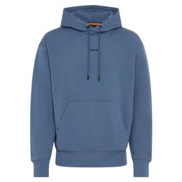 Kapuzensweatshirt BOSS Orange "WeSmallhood", Herren, Gr. L, open blau495, Sweatware, Obermaterial: 100% Baumwolle, regular fit, hoch geschlossener Ausschnitt, weit Bündchen, Sweatshirts, mit Kängurutasche