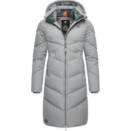 Wintermantel Ragwear "Rebelka", Damen, Gr. 5XL (50), grau (stahlgrau), Außenmaterial: 100% Polyester, Innenfutter: 100% Polyester, Wattierung: 100% Polyester, oversize knieumspielend, Ärmel ohne Ärmelschlitz Rippstrickbündchen, Mäntel, wasserdichter Winterparka mit abnehmbarer Kapuze, Topseller