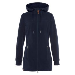 Fleecejacke Kangaroos, Damen, Gr. 32, blau (marine), Fleece, Obermaterial: 100% Polyester, kontrastfarbene Details, figurbetont Po-bedeckend, mit Daumenlöchern, Jacken, figurbetonter Schnitt, mit Kapuze, mit 2-Wege-Reißverschluss, Topseller